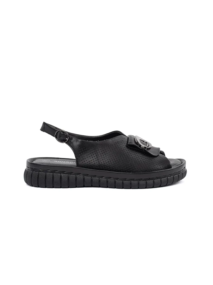 Kožené elegantné čierne sandále - > Shelovet.sk